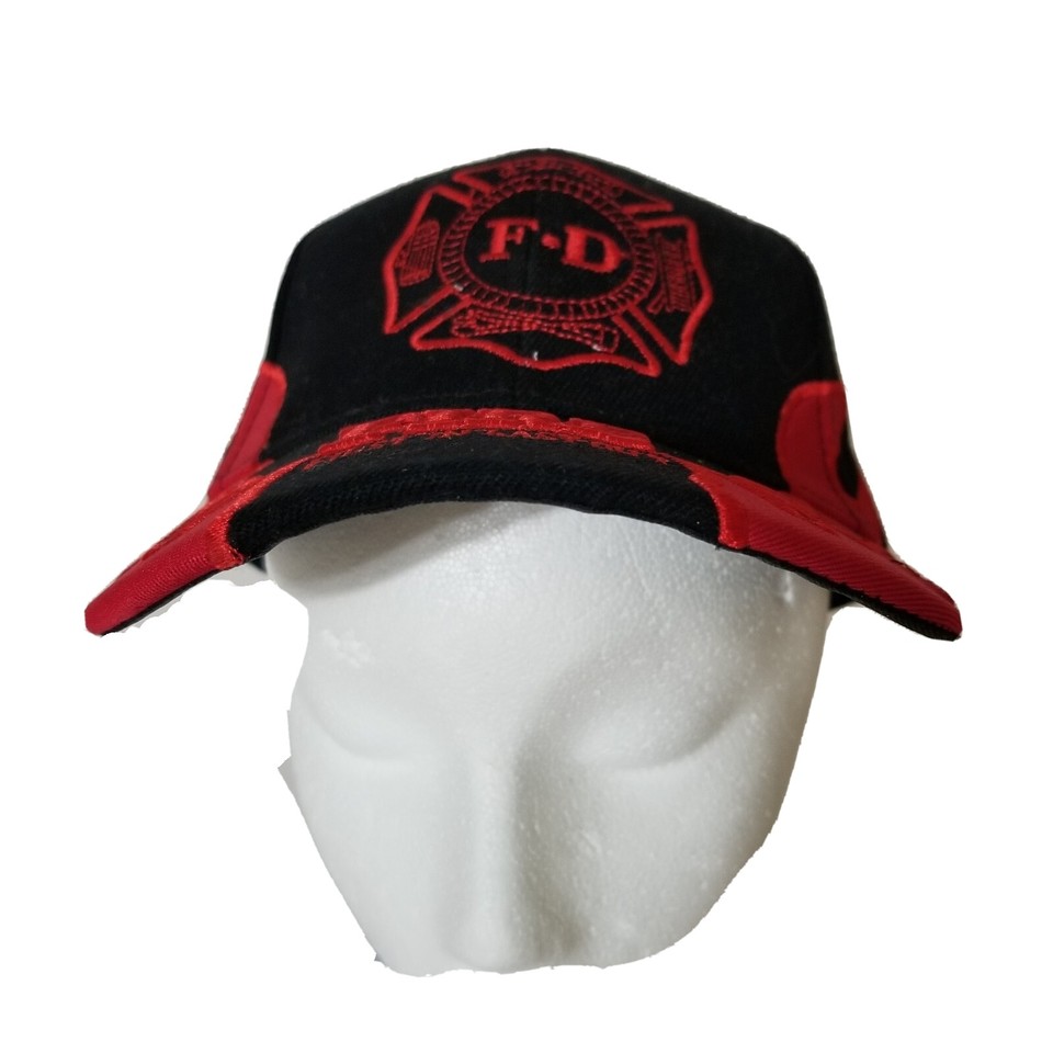 Fire Department First In Last Out Flames Embroidery Adjustable Cap New ...