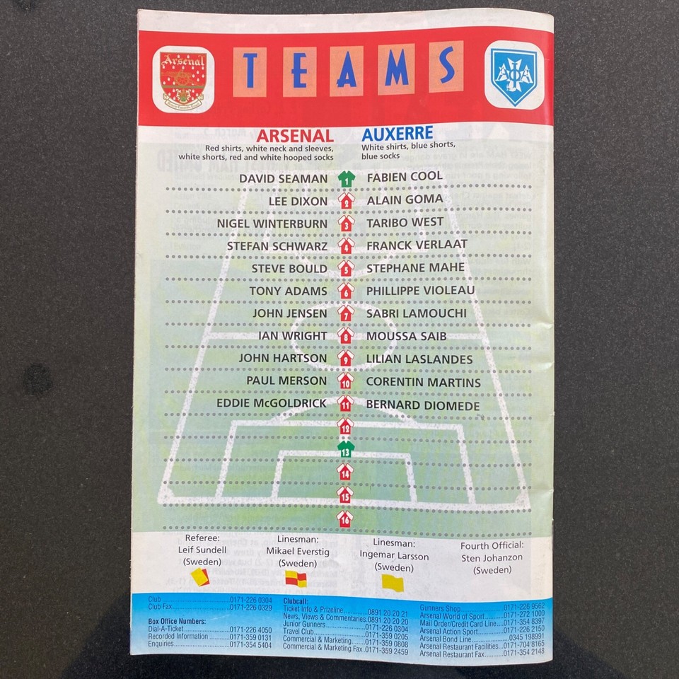 ARSENAL Football Programmes YOU CHOOSE 1993 96 97 98 99 2000 01 02 05 ...