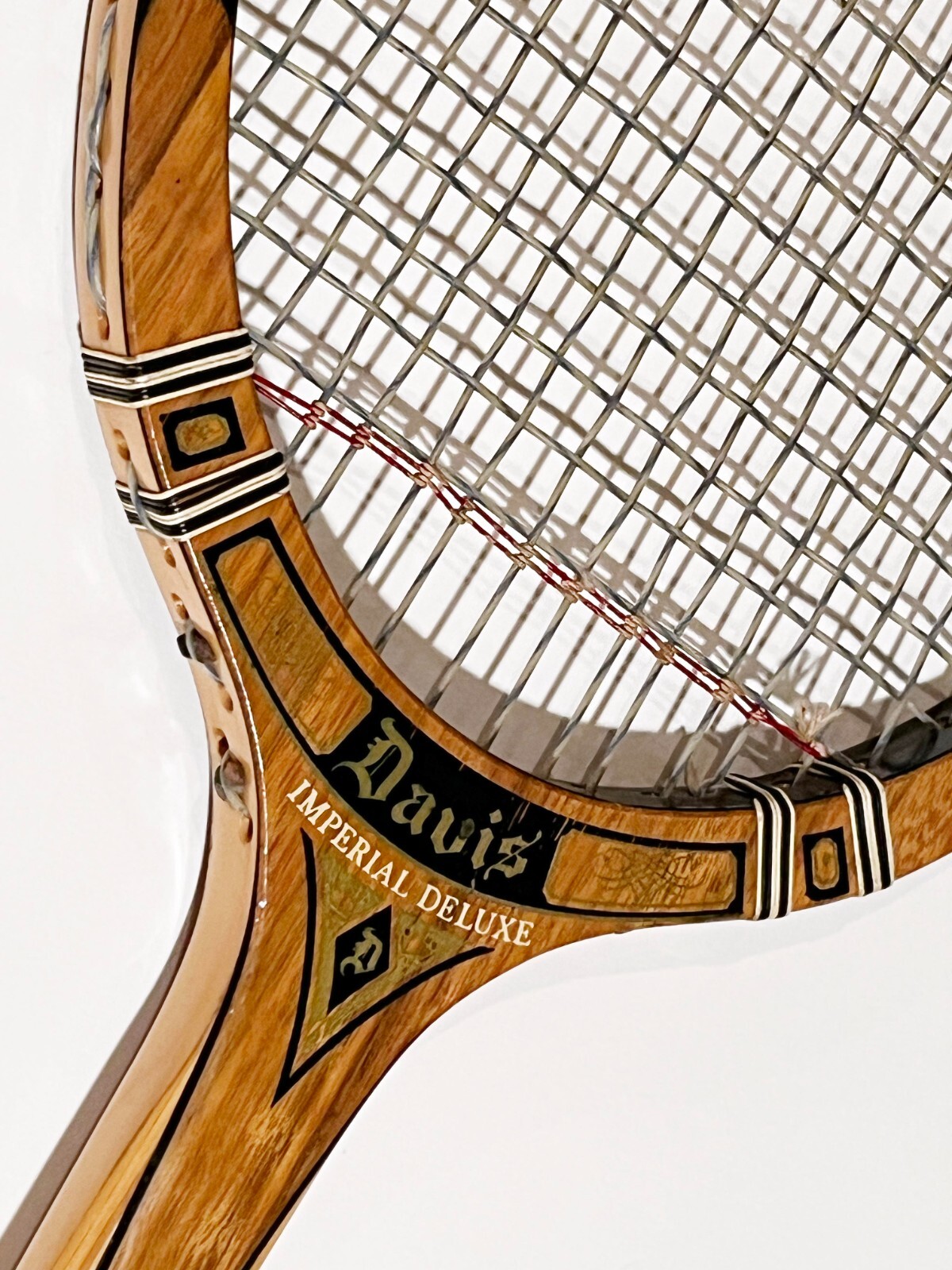 Vintage Davis Imperial Wood Tennis Racket 4 5/8, TAD Davis, Leather ...