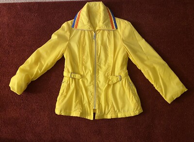 vintage 70s 80s yellow windbreaker ski jacket quilted single stitch ...