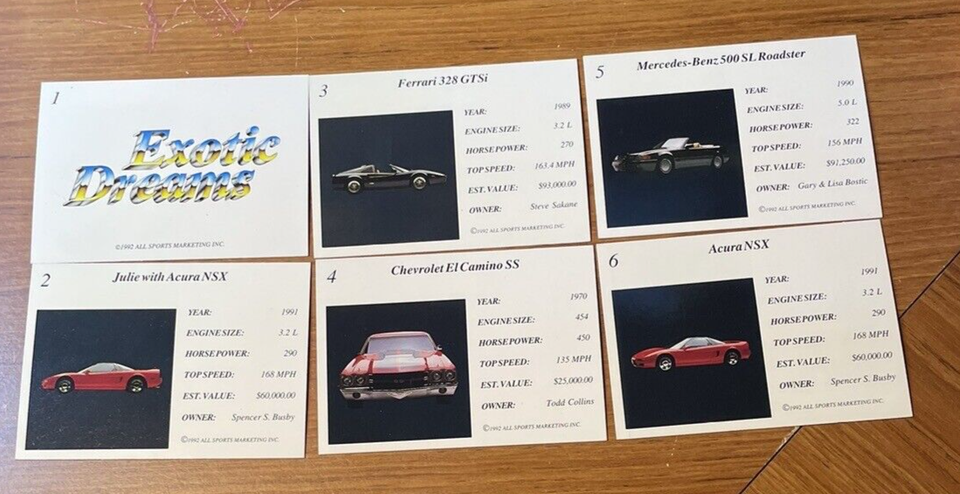 1992 All Sports Marketing Exotic Dreams Complete 100 Card Set | eBay