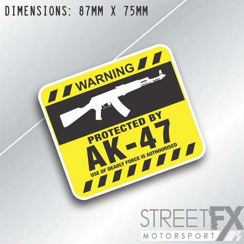 Protected by AR-15 Sticker Decal Funny Security humour safety car ...