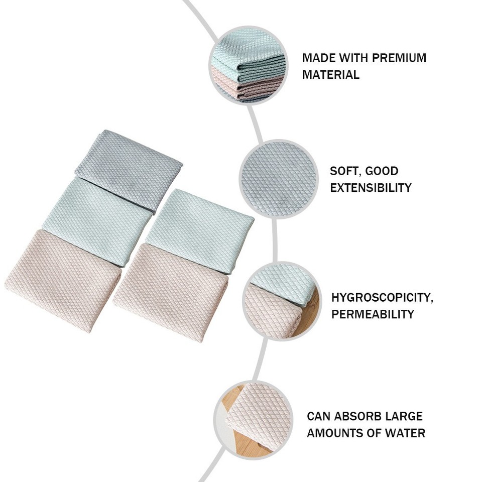 5PCS Kitchen Household Cleaning Cloth Practical Cleaning Cloth | eBay ...