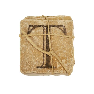 Initial "T" Coasters Stone Tan Brown Slate 4-Inch Square Set of 4 ...