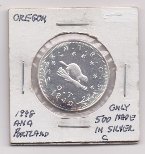 1998 ANA Convention 1849 Oregon Beaver Ten Dollar Token 1 of 500 Pure ...
