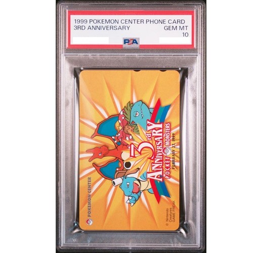 PSA 10 3rd Anniversary Vintage Rare Charizard 1999 Pokemon Phone Card ...