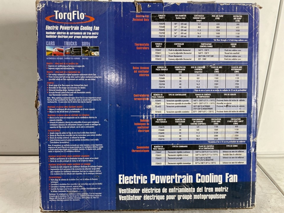 Torqflo Electric Powertrain Cooling Fan | 733690 | Aftermarket Branded ...