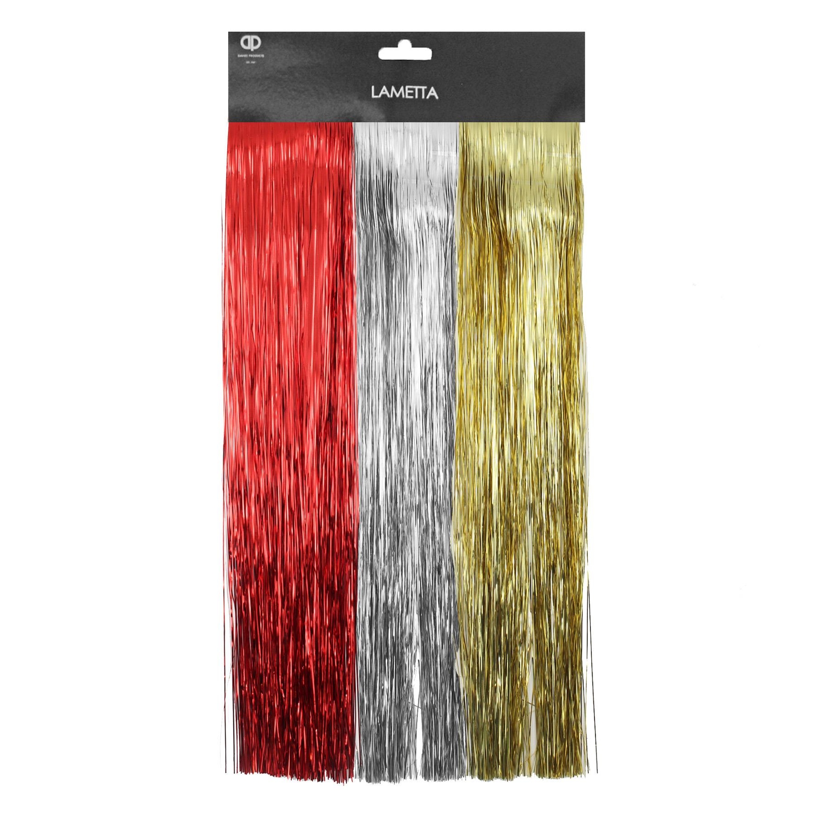 Triple Pack Christmas Decorative Lametta Tinsel Strands Red, Gold and ...