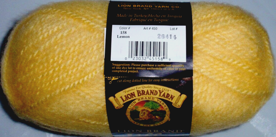 7 Lion Brand JIFFY 100% Acrylic Mohair Look Yarn 158 Lemon Yellow 3oz ...