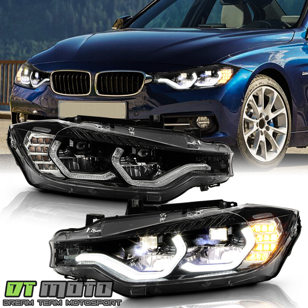 2012-2015 BMW F30 320i 328i Sedan Black Full LED Headlights w/LED ...