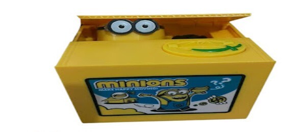 Minions piggy bank automatic money coin steal electronic box plastic ...
