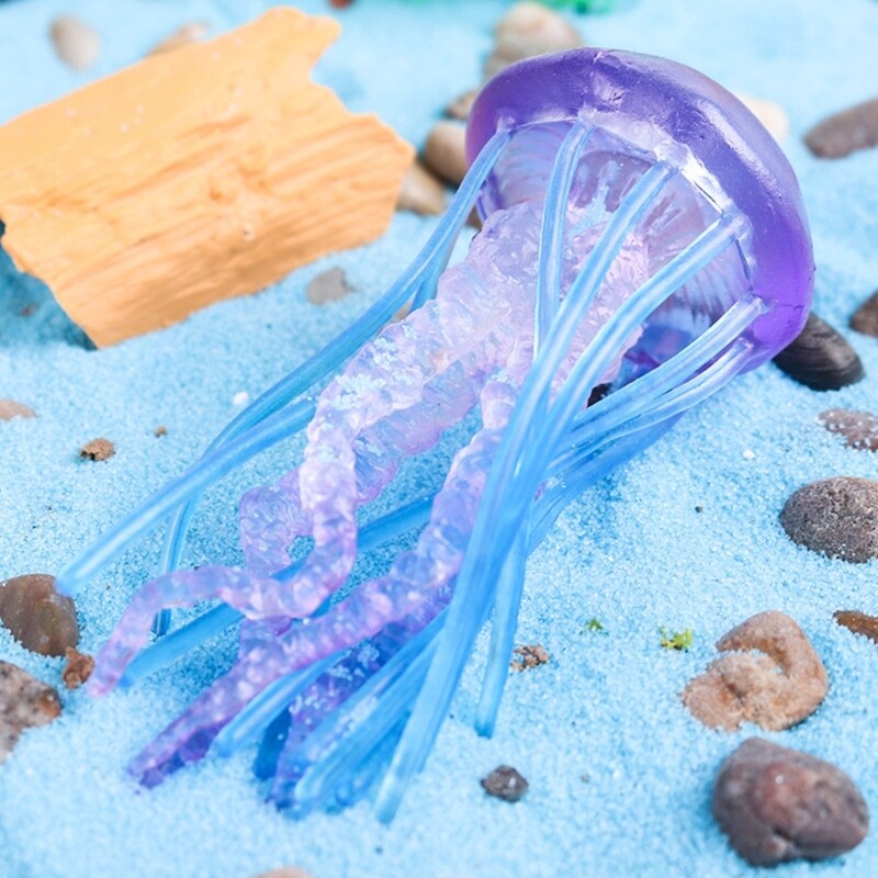 Squid Figure Jellyfish Figurine Realistic Jellyfish Toy Ocean Figurines ...