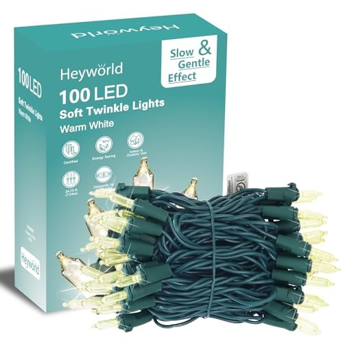 Soft Twinkle Lights,00 Led Slow Twinkling Christmas Lights on Green ...