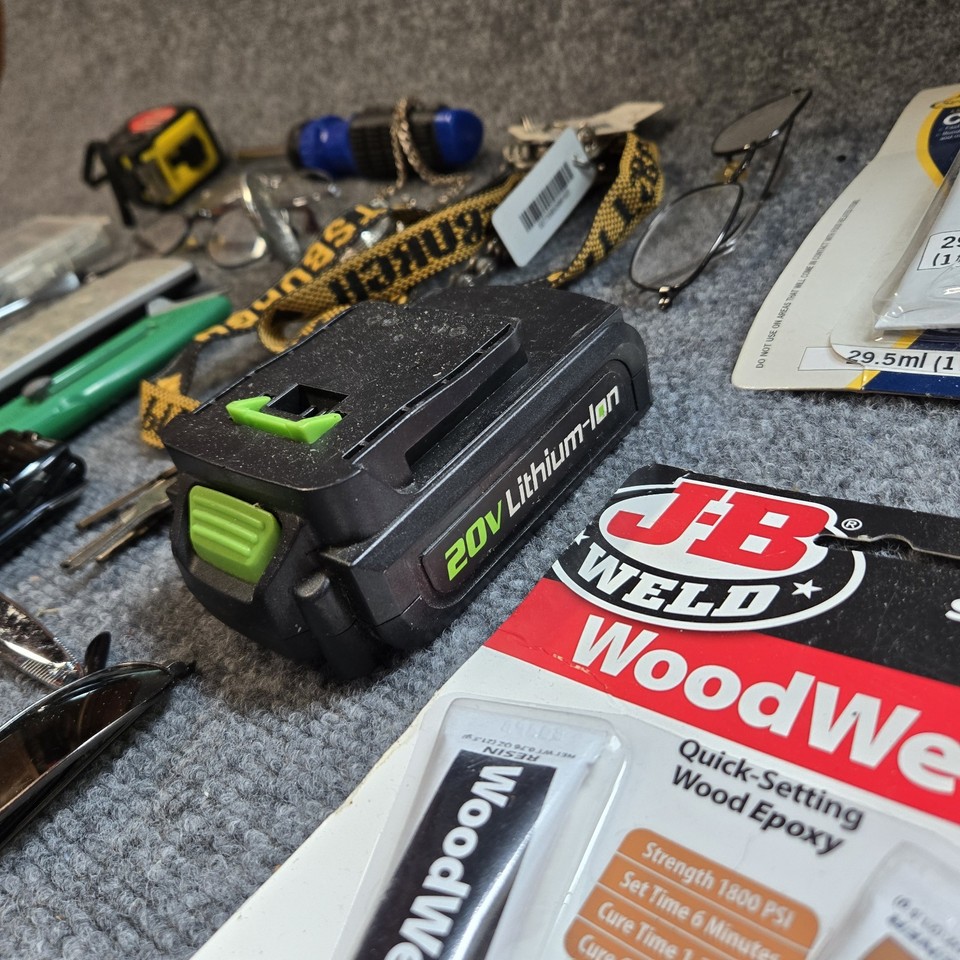 Grandpas Junk Drawer Lot Phones Remote Tools Knife Watch Glasses ...