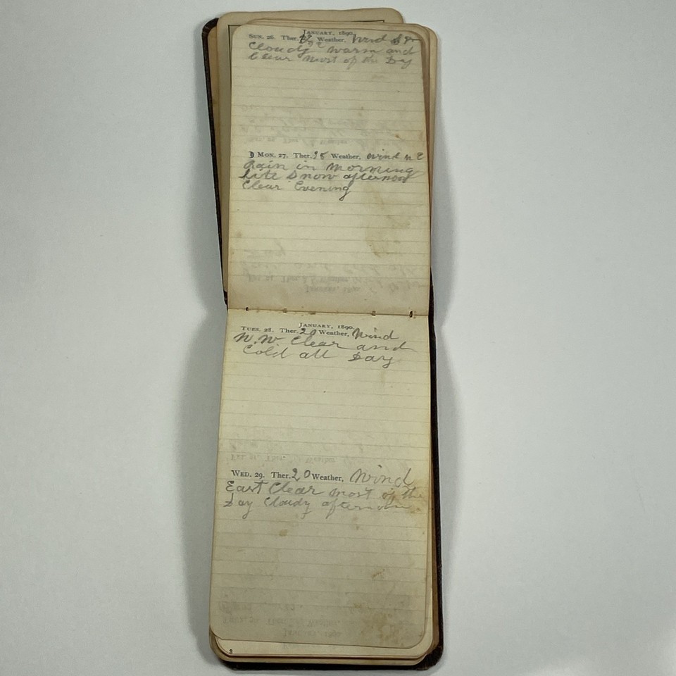 Antique 1890 Weather - Accounting Journal - Handwritten | eBay
