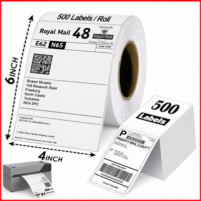 4x6 Direct Thermal Labels for Royal Mail Shipping Rolls Zebra Toshiba ...