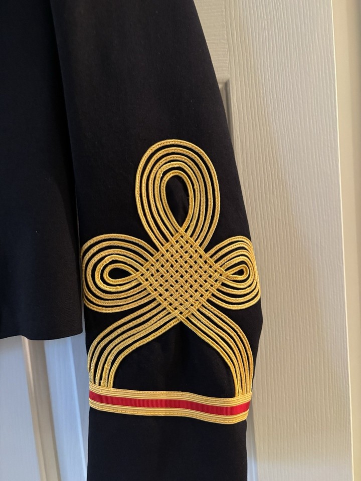 US Army Mess Dress Blue Uniform Jacket Military Red Lapels Vintage Pre ...