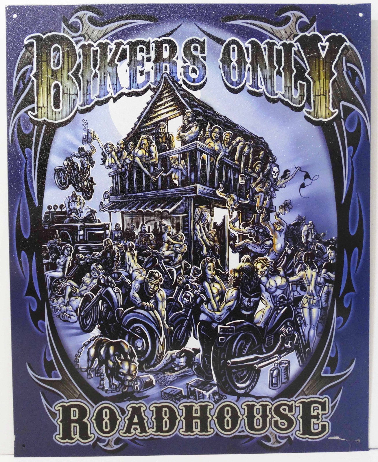 Bikers Only Roadhouse Metal Sign | eBay