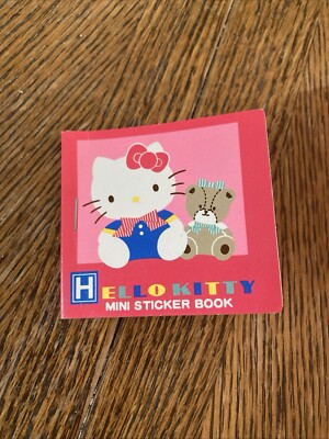 Vintage Sanrio Hello Kitty Mini Sticker Book Kitty & Bear 1988 COMPLETE ...