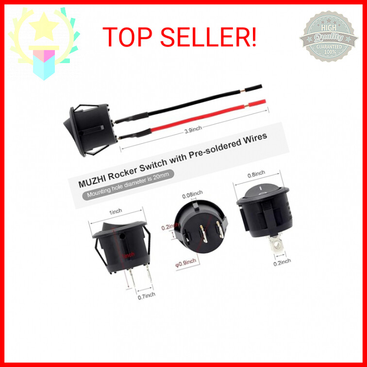 Round Rocker Switch, 6 Pcs Mini Rocker Switch, 12 Volt ON Off Toggle ...