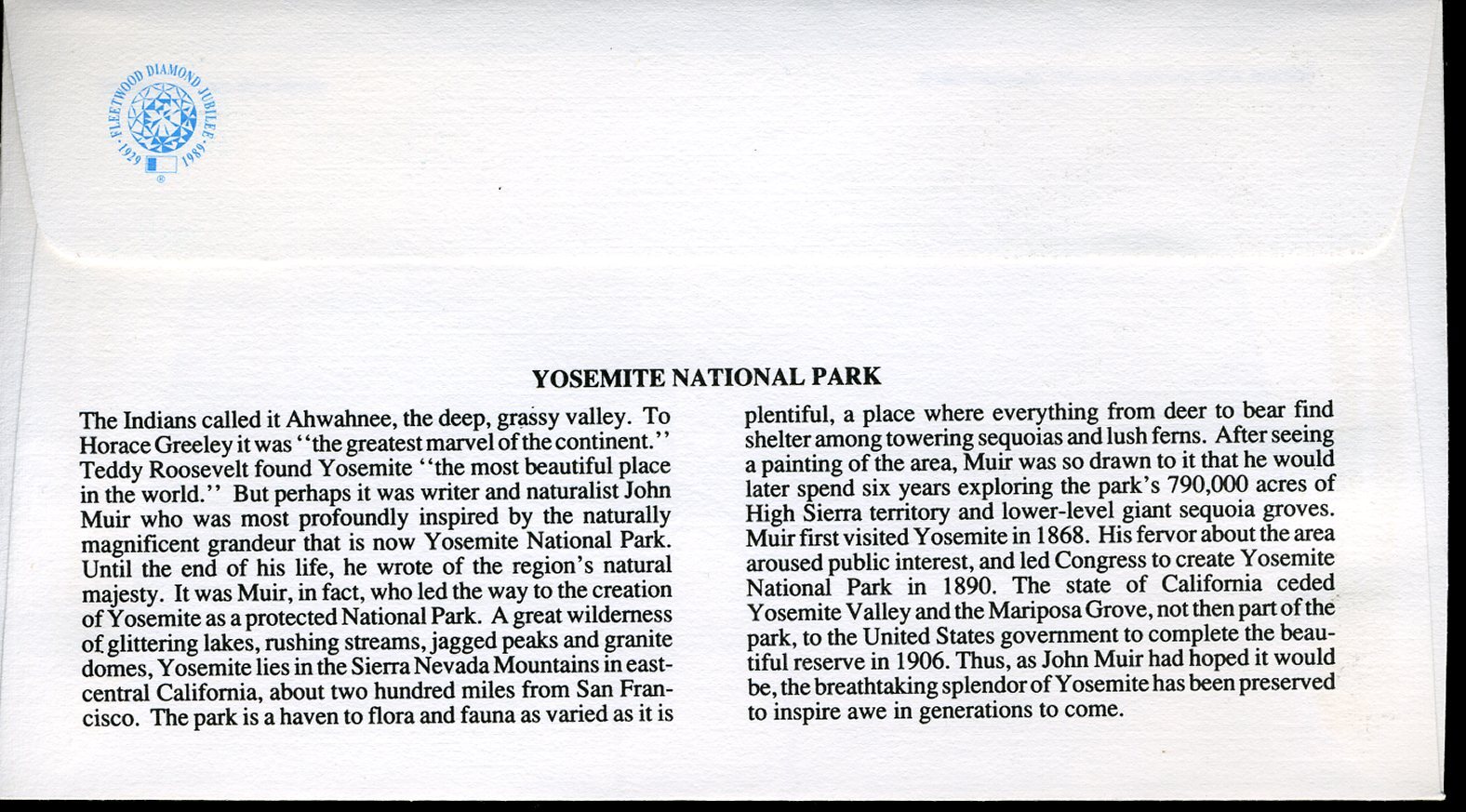 US FDC #2280a Flag Over Yosemite Coil Stamp Pair FLEETWOOD 25¢ 1989 | eBay