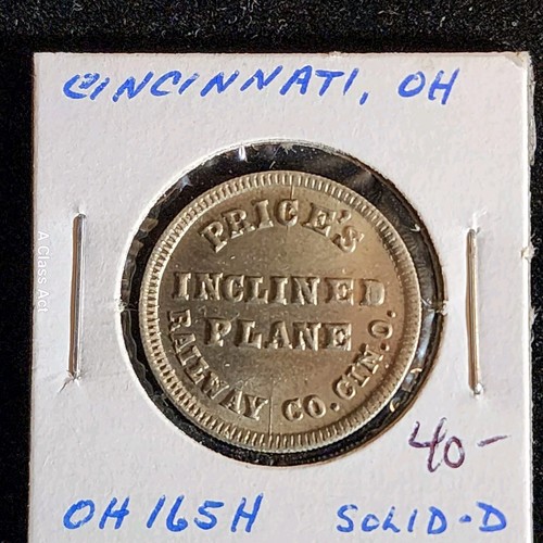 ERROR Price's Railway Co Inclined Plane Cincinnati Ohio 5c Token See ...