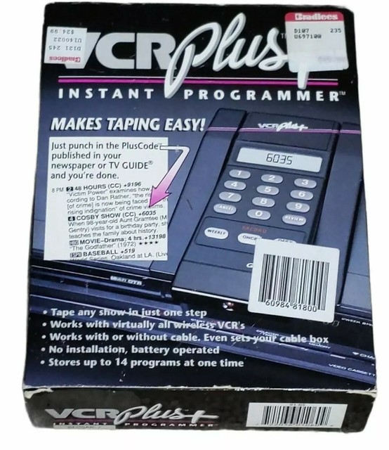 VCR Plus Instant Programmer Gemstar Geo 5 AJ 8 722036010609 Model VIP ...