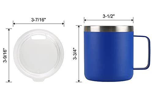 12 oz Insulated Stainless Steel Coffee Mug, Vacuum Insulated Double ...