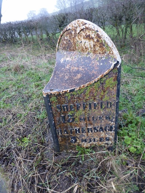 Photo 6x4 Old Milepost by the A625, Hope Road, east of Brough Brough ...