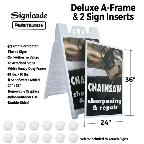 Chainsaw Sharpening and Repair Heavy Duty A-Frame Sidewalk Sign Tool ...