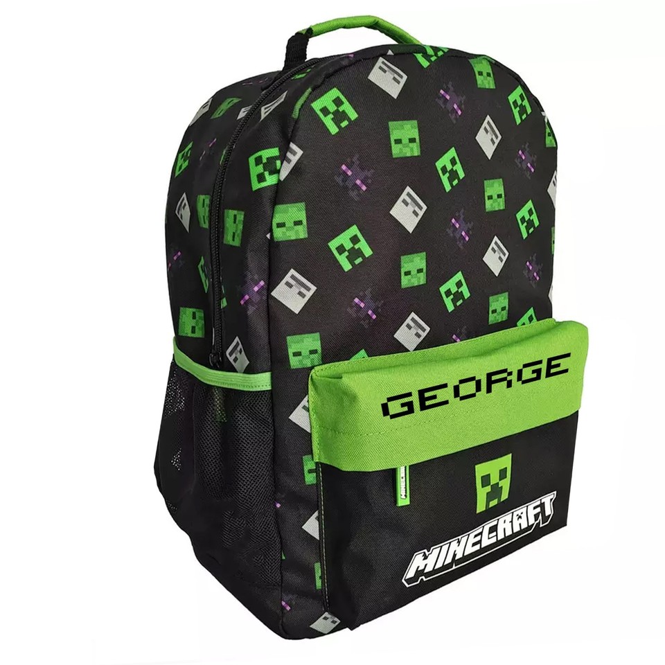 Personalised Minecraft Boys Backpack Bag Rucksack School Bag Name | eBay UK