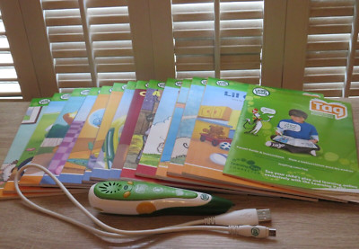 Leap Frog TAG Interactive Learn to Read w/Stylus Pen, Cable & Lot of 13 ...