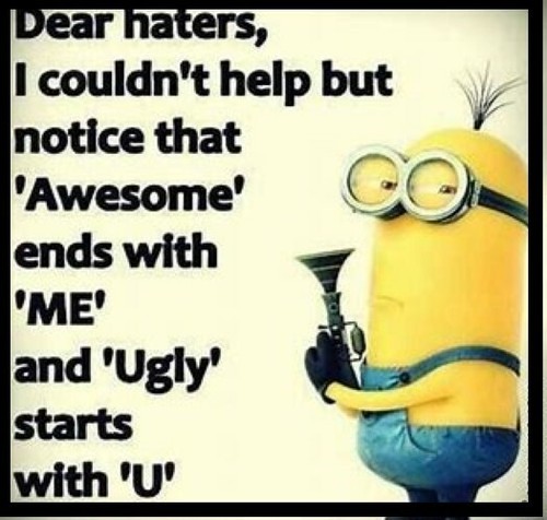 Dear Haters Couldn't Help Notice Awesome Ends With ME & Ugly Start With ...