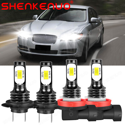 For Jaguar XF 2009-2011 H7 H11 Headlight High Low Beam Bulbs LED Combo ...