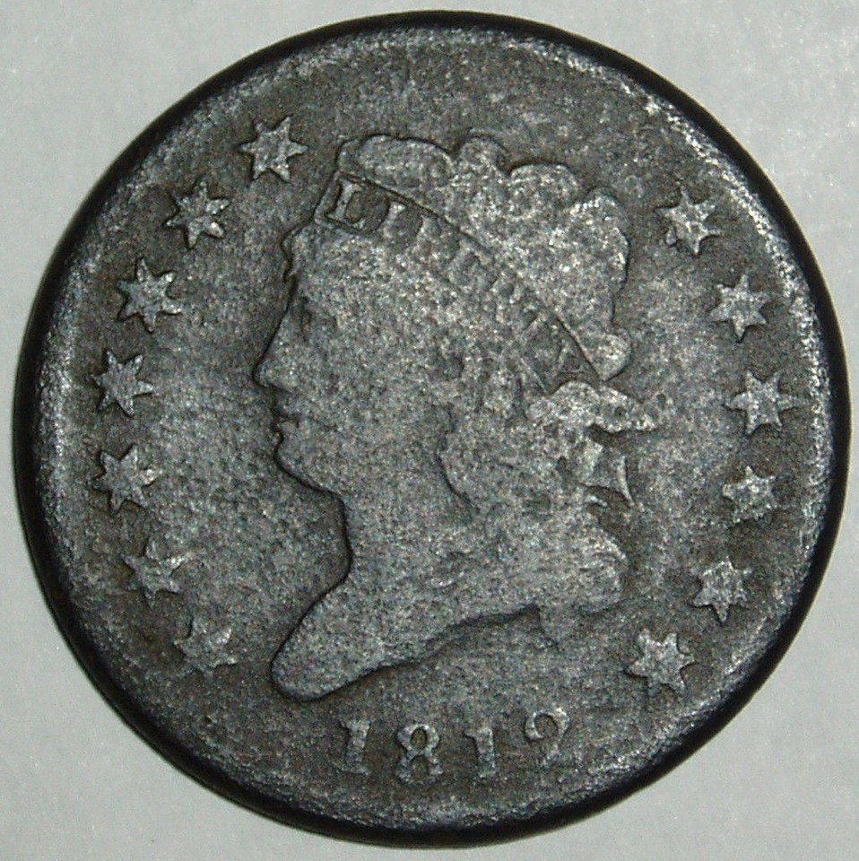 1812 1c Classic Head Large Cent - Sheldon-290 - Produced During the War ...