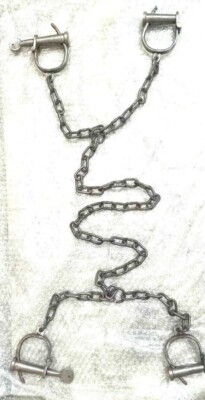 Handcuff Iron Long chain Rare Adjustable Lock Handcuffs & Leg With Key ...