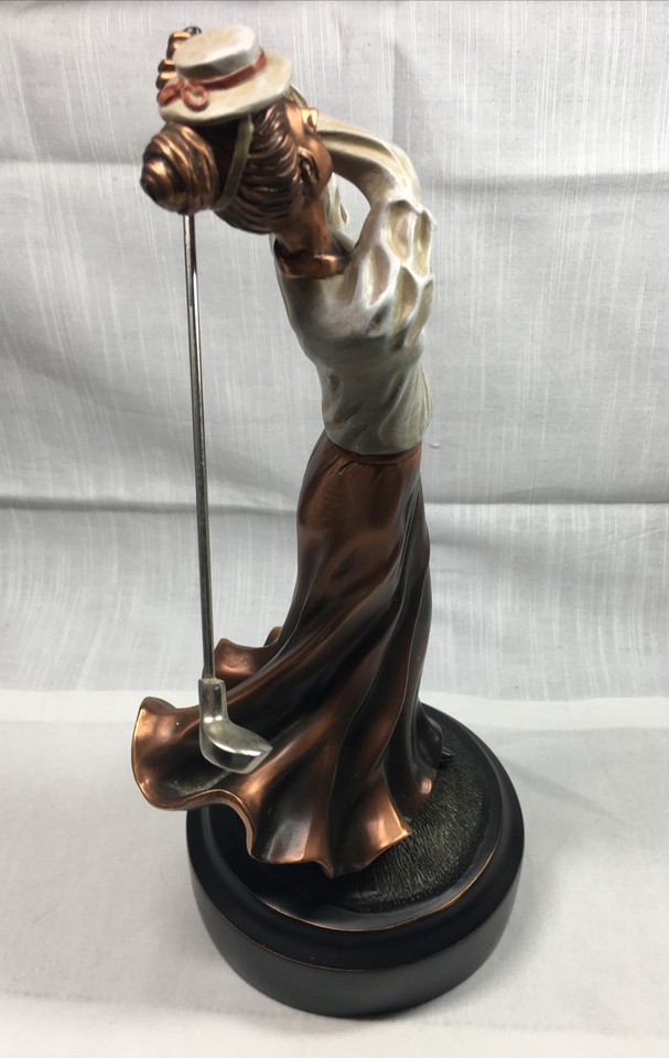 Bronze Victorian Golf Classic Female Golfer 10” Statue | eBay