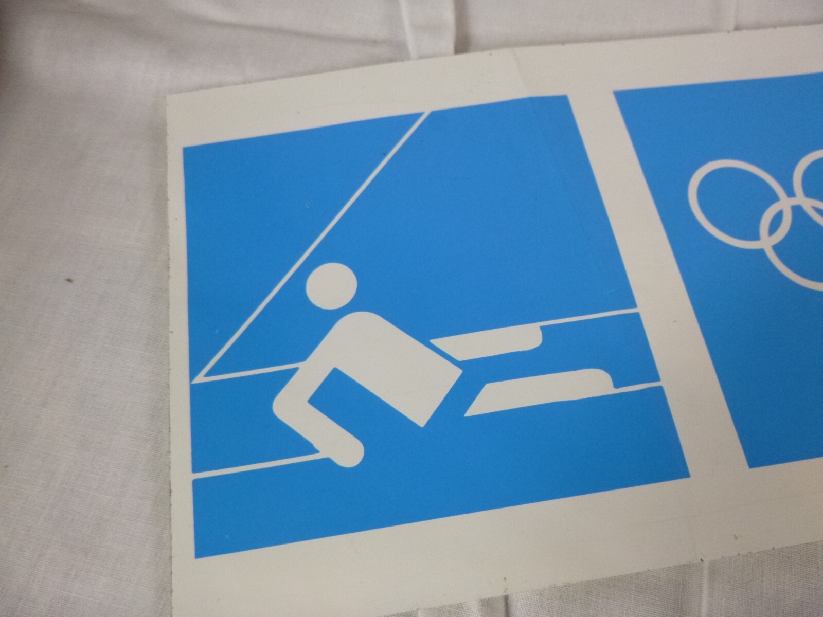Official Vtg 1972 Munich Olympics Signage Sticker Sailing pictogram 26. ...