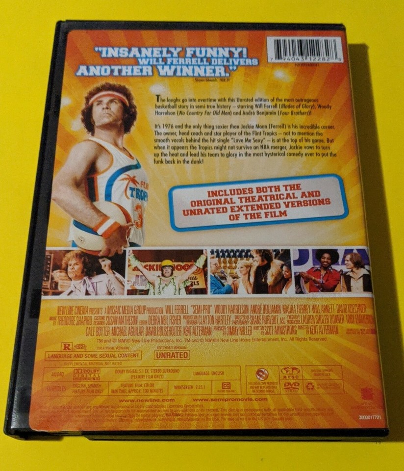 Semi-Pro (DVD, 2008, Unrated, Extended, Widescreen Editions) "Insanely ...