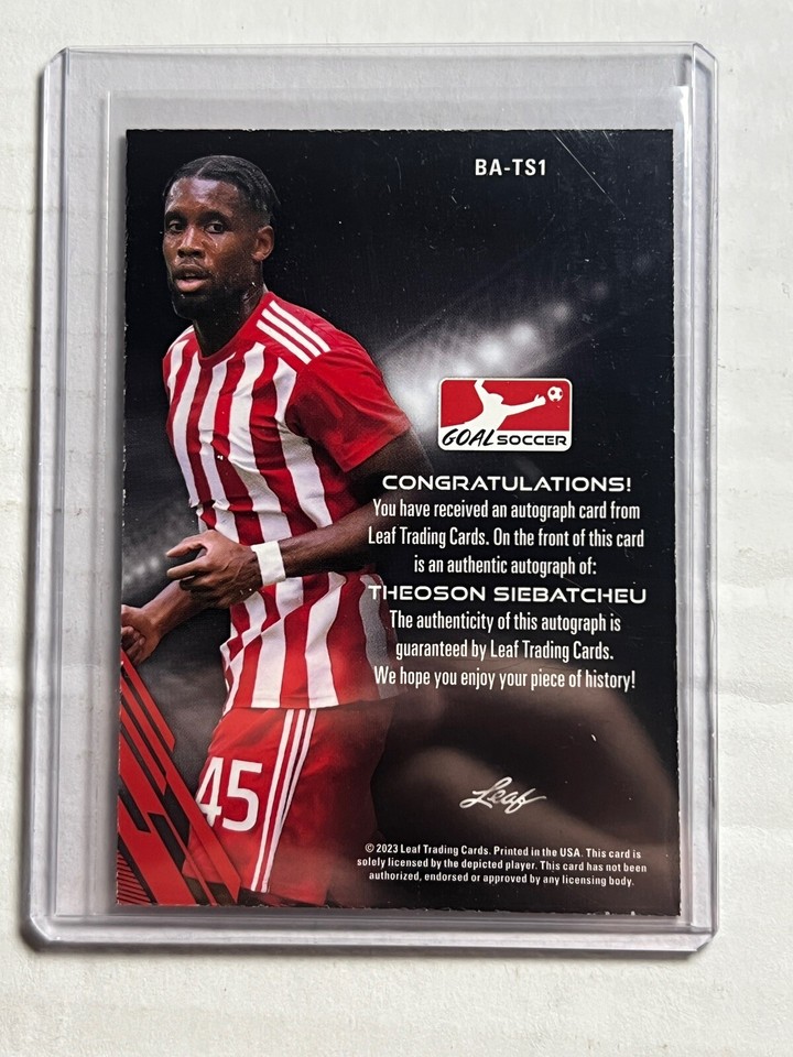 2023 Leaf Goal Soccer Theoson Siebatcheu Auto Autograph Jordan Pefok ...