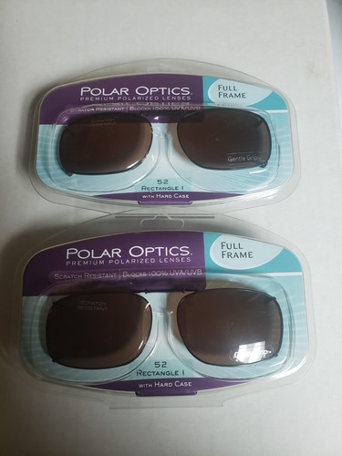 2 Pairs Solar Shield Polar Optics Polarized Clip On Sunglasses 52 Rec 1 ...