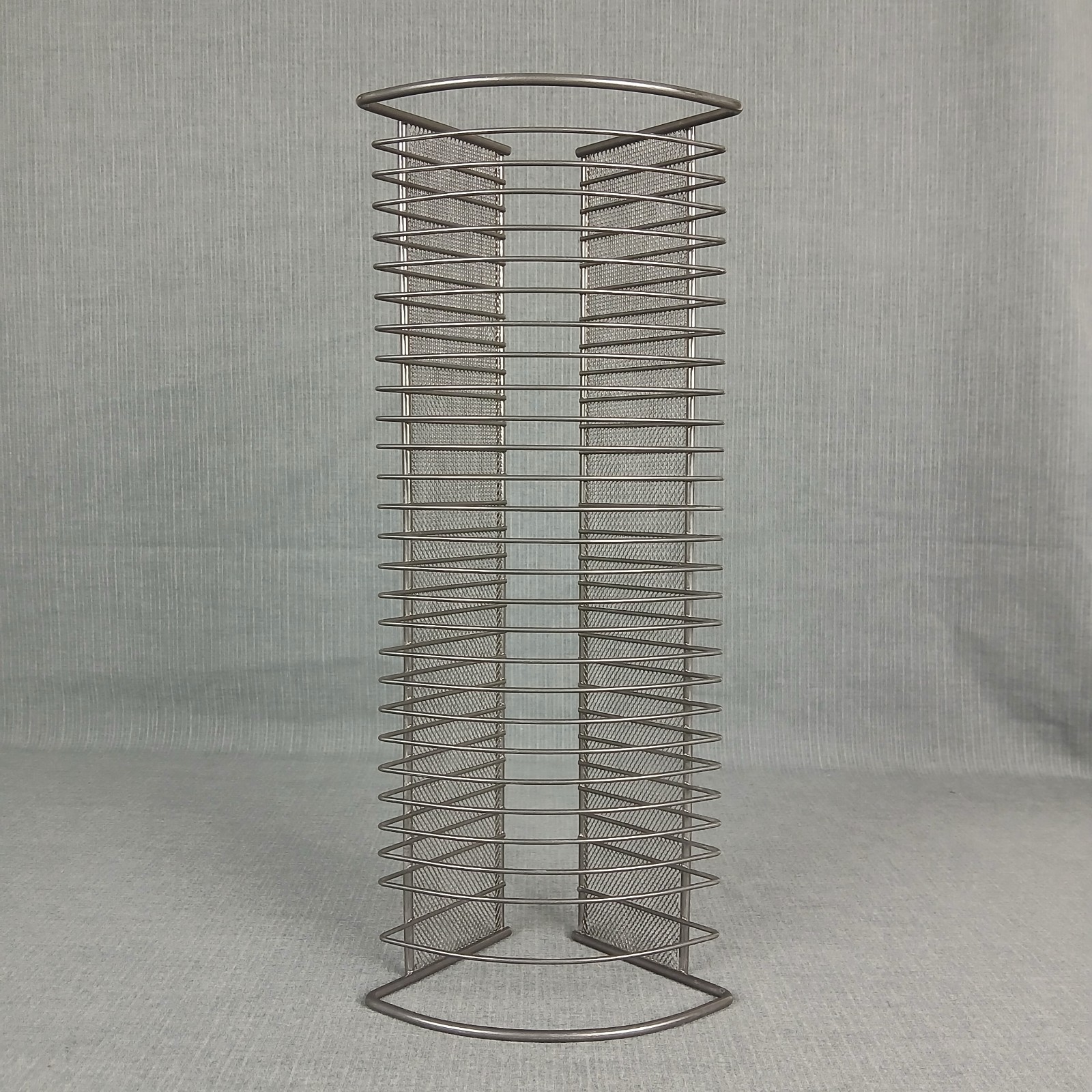 Modern CD Tower Rack Disc Holder Gunmetal Gray Metal Holds 30 CDs 28 ...