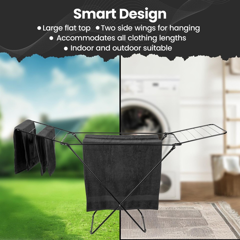 14M Large Winged Air Dryer - Foldable Clothes Maiden Horse Laundry ...
