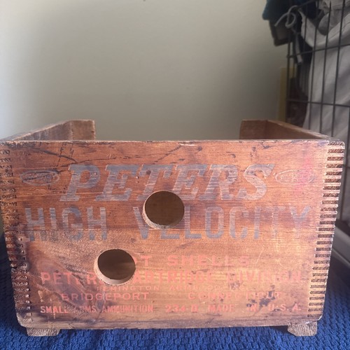 Vintage Peters Victor Wooden Crate 12 GA Shotgun Shell Box Ammo ...
