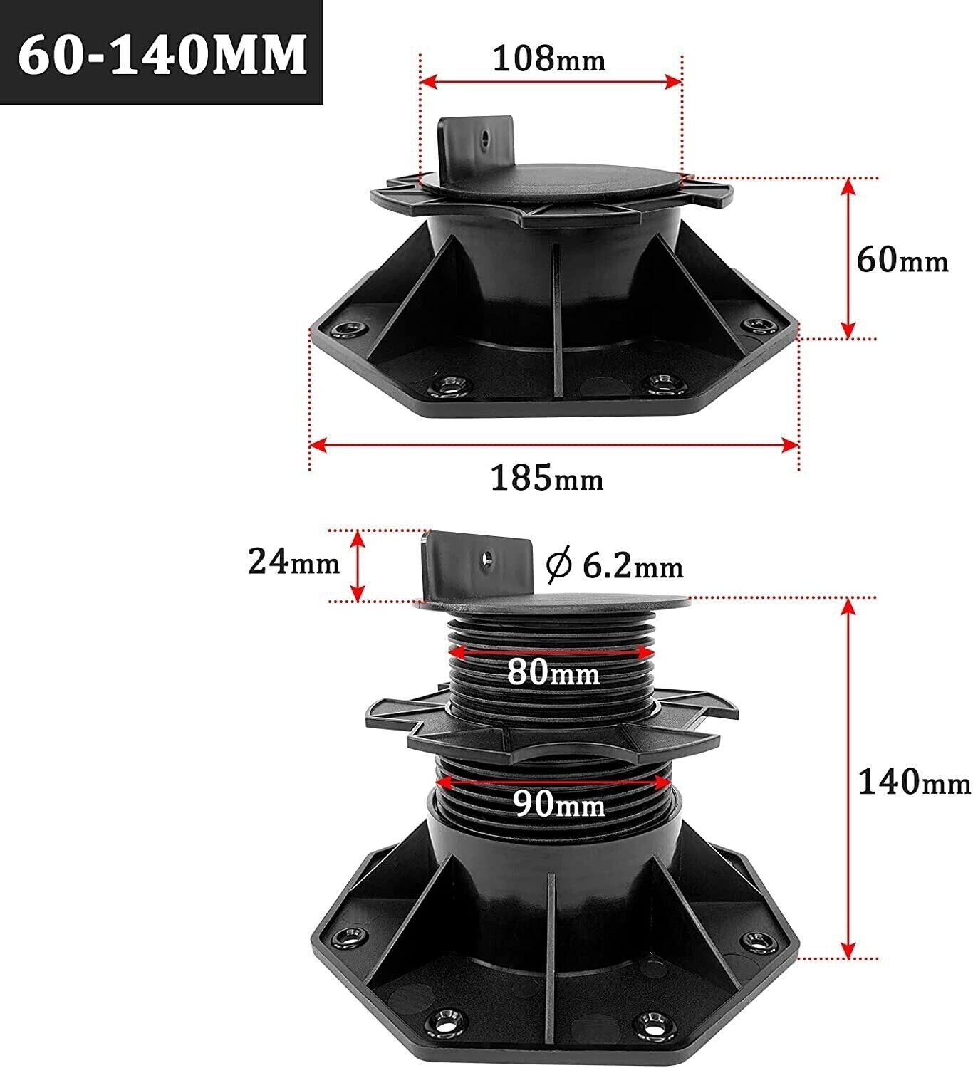 Adjustable Decking Pedestal-Riser 18-215 mm Pack of 10 | eBay