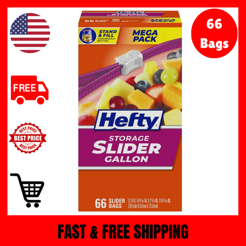 Food Bag Hefty Slider Storage Bags Gallon Size 66 Count 13700844669| eBay