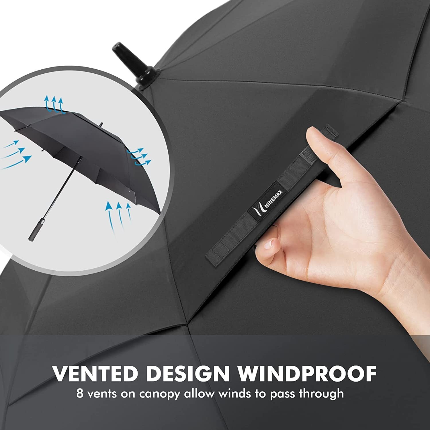 54/62/68 Inch Extra Large Oversized Golf Umbrella Heavy Duty Big Long ...