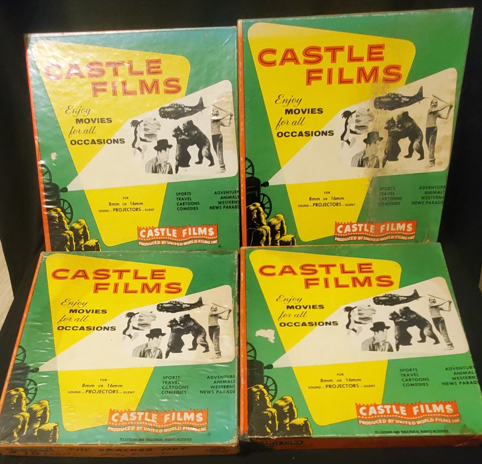 VTG LOT (4) RARE & HTF 16mm CASTLE FILMS Movie Reels - WOODY & MIGHTY ...