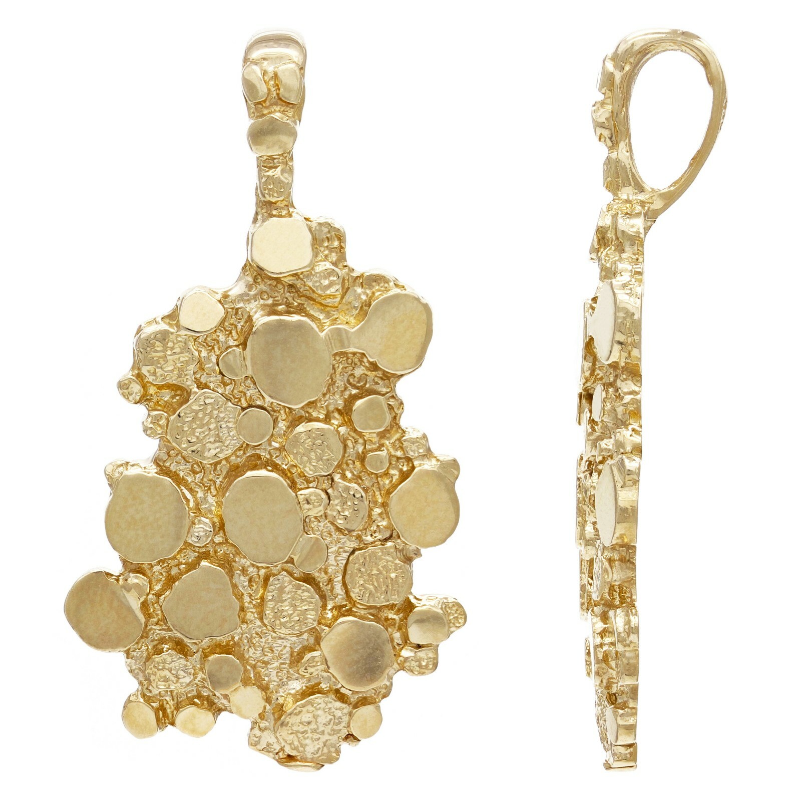 10k Yellow Gold Solid Free Form Nugget Charm Pendant 1.75" 7.5 grams | eBay
