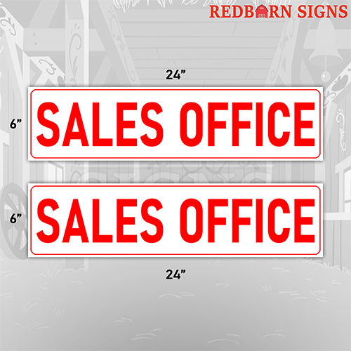 Sales Office 6"x24" REAL ESTATE RIDER SIGNS Double Sided 2PK - Visible ...